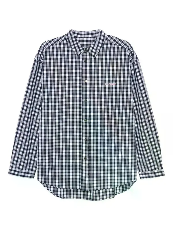 CROQUIS Plaid Long-sleeved Shirt - Blue