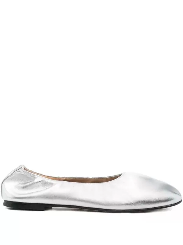 Dear Frances Leather Ballet Flats - Grey