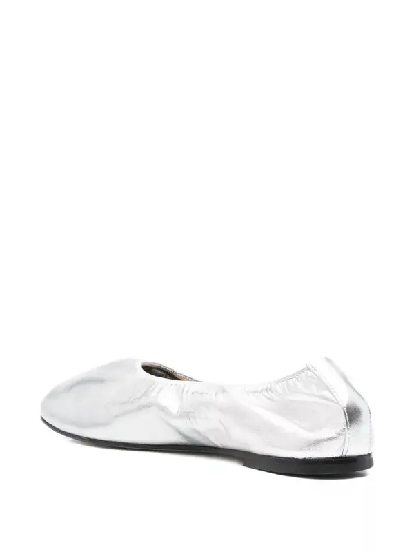 Dear Frances Leather Ballet Flats - Grey