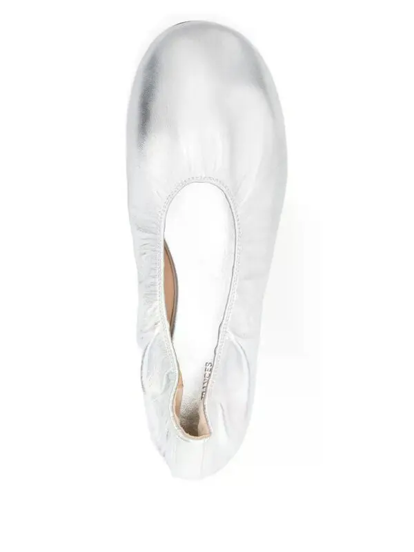 Dear Frances Leather Ballet Flats - Grey