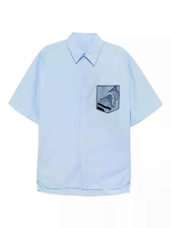 CROQUIS Oversized Short-sleeved Shirt - Blue