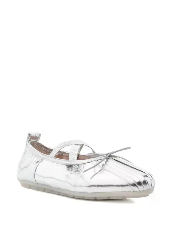Simone Rocha Cross-strap Bow Ballet Flats - Silver