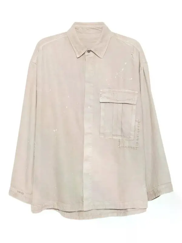 CROQUIS Distressed Splatter-print Shirt - Neutrals