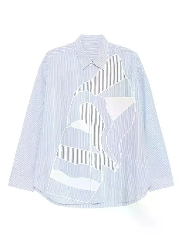 CROQUIS Stripe Long-sleeved Shirt - Blue