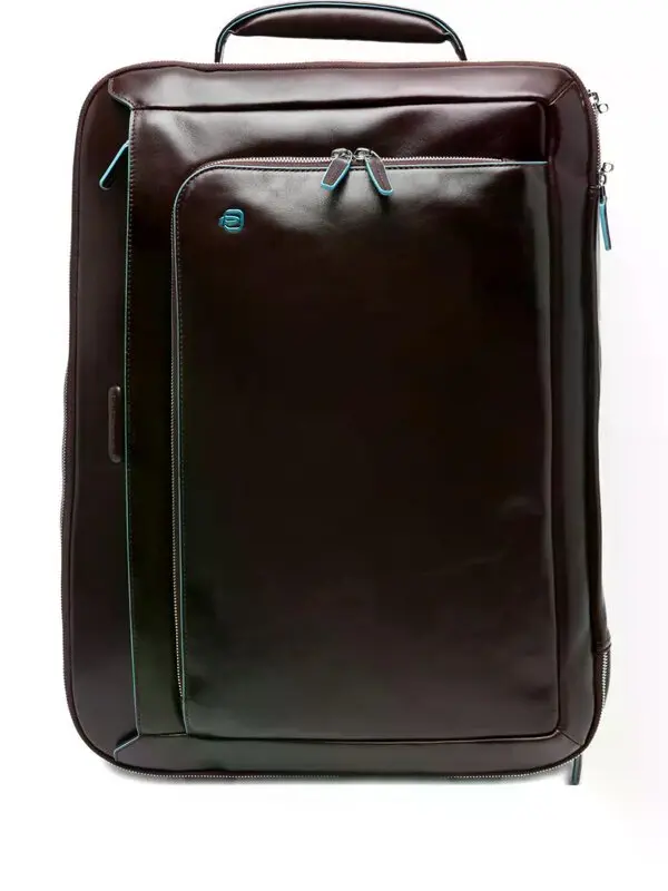 PIQUADRO Leather Wheeled Holdall - Brown