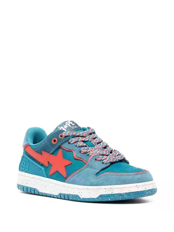 A BATHING APE Star Patch Lace-up Sneakers - Blue