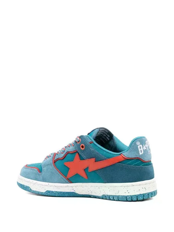 A BATHING APE Star Patch Lace-up Sneakers - Blue