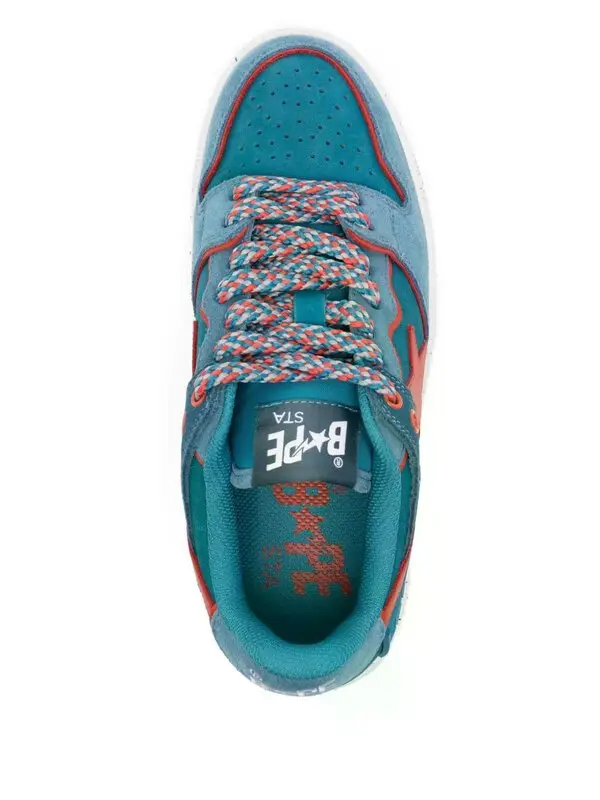 A BATHING APE Star Patch Lace-up Sneakers - Blue