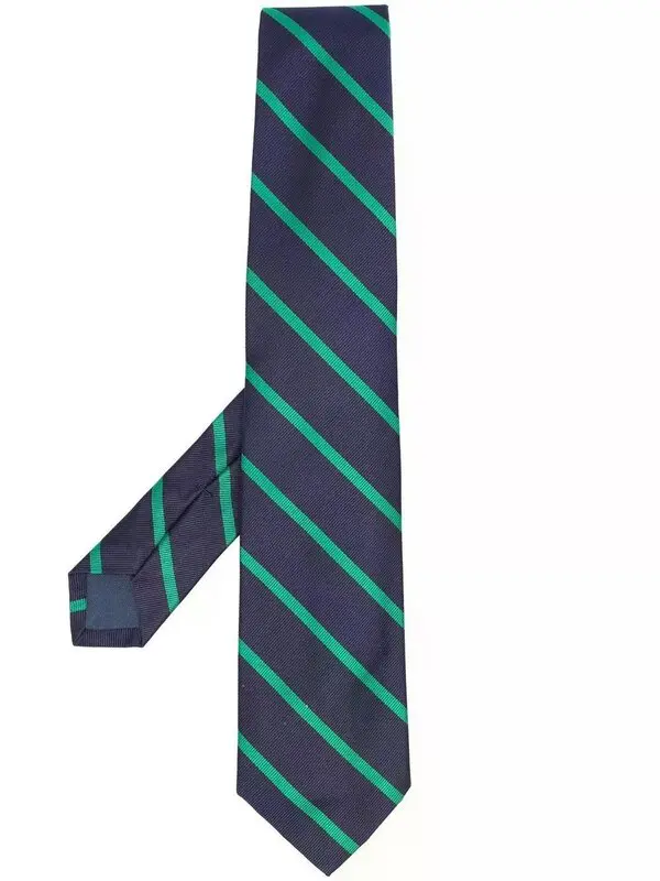 Polo Ralph Lauren Diagonal Stripe Silk Neck Tie - Blue