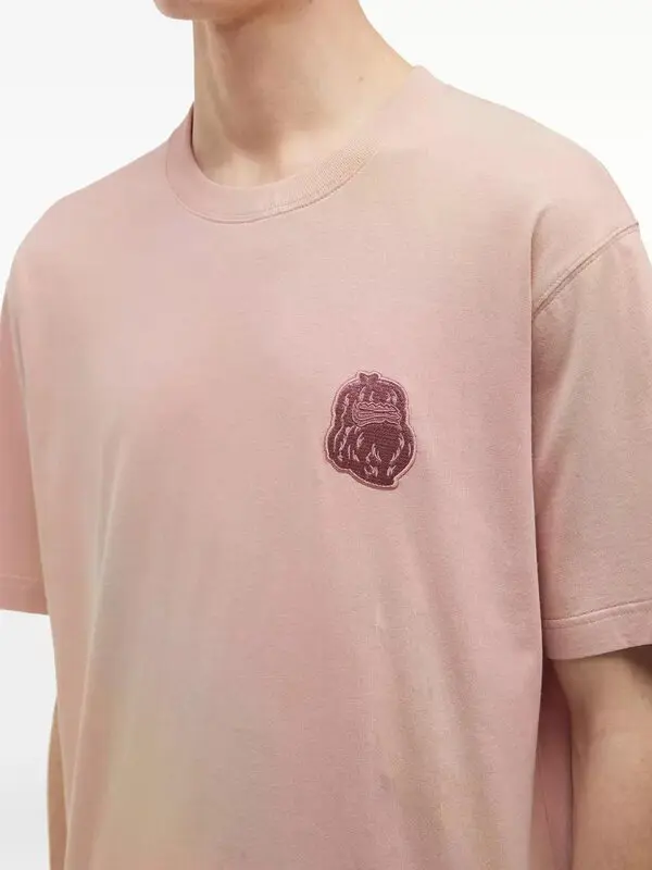 FINGERCROXX Embroidered-patch T-shirt - Pink