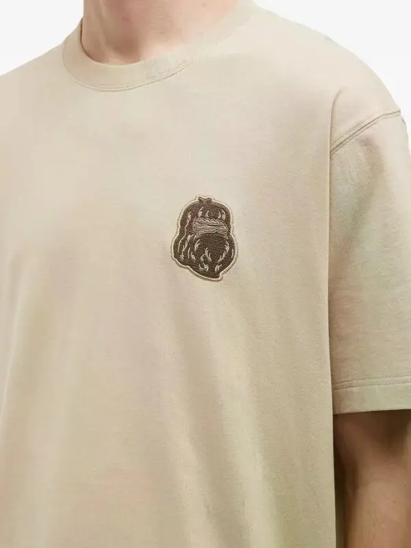 FINGERCROXX Embroidered-patch T-shirt - Neutrals
