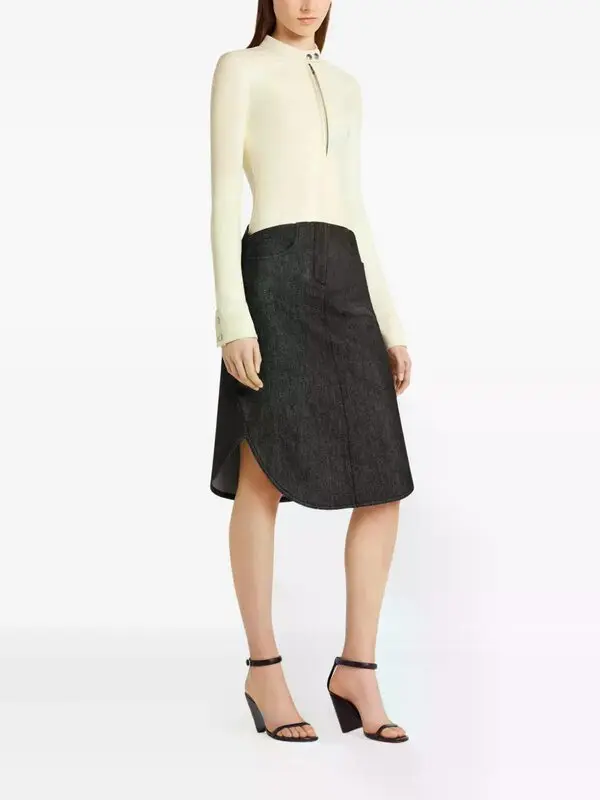COURREGES Long-sleeve Zip-front Bodysuit - Neutrals