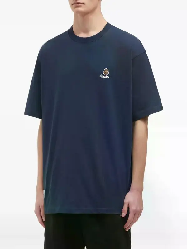 FINGERCROXX Embroidered-logo T-shirt - Blue