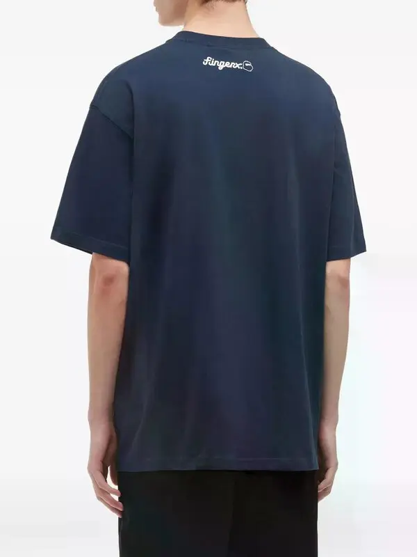 FINGERCROXX Embroidered-logo T-shirt - Blue