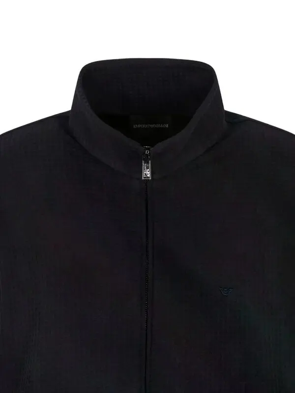 Emporio Armani Waffle-textured Zip-up Sweatshirt