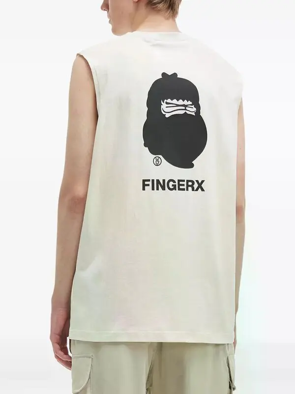 FINGERCROXX Graphic-print Cotton Vest - Neutrals