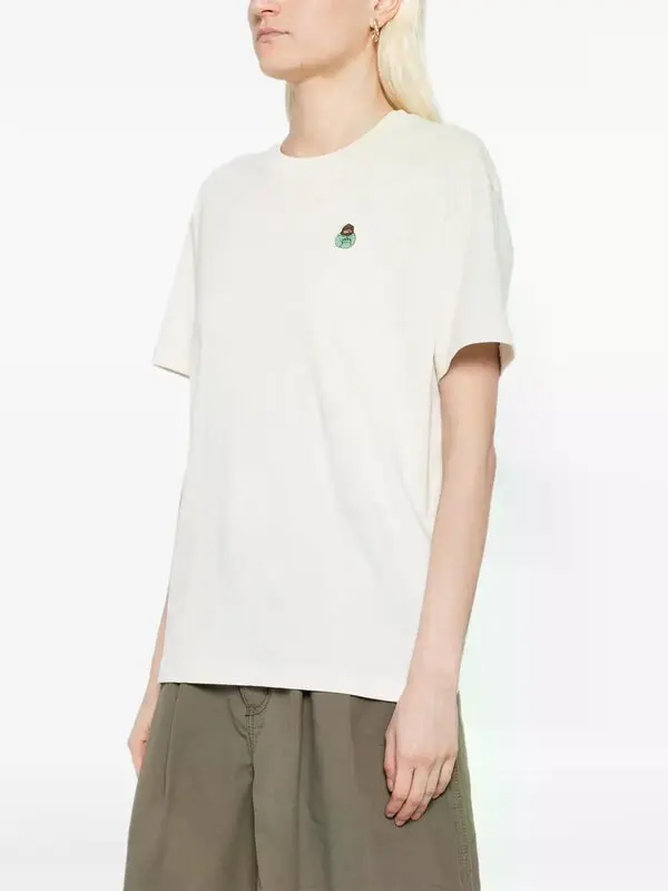 FINGERCROXX Logo-embroidered T-shirt - Neutrals