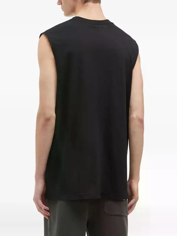 FINGERCROXX Embroidered Sleeveless Vest - Black
