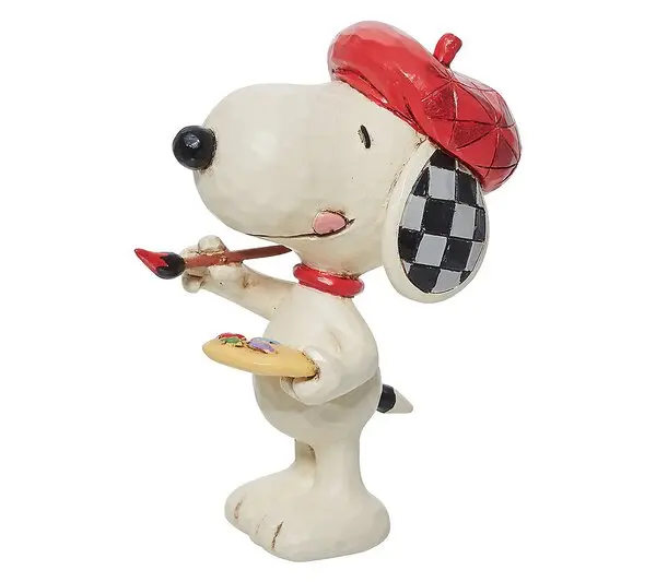 JIM SHORE Peanuts Mini Snoopy Artist Figurin E - One-color