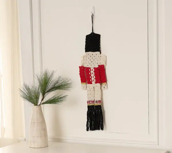 HOME REFLECTIONS 24' Woven Fabric Hanging Nutcracker