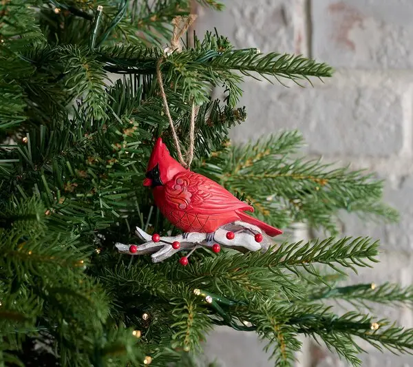 JIM SHORE Heartwood Creek Cardinal Berries Ornament - One-color