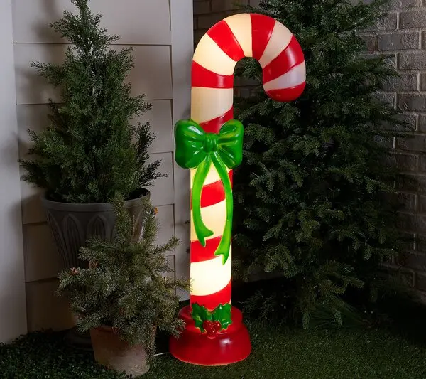 MR. CHRISTMAS 42' Illuminated Blow Mold Candy Cane - One-color