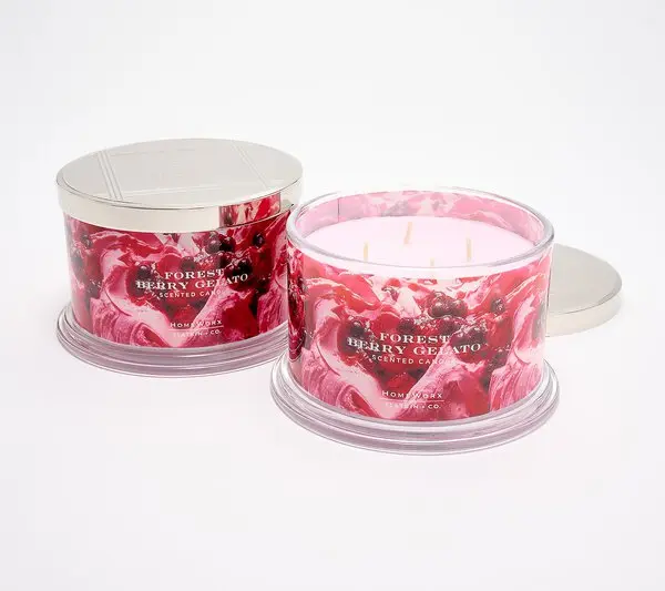 HOMEWORX BY SLATKIN + CO. As Is S/2 18oz Berry Candles - One-color