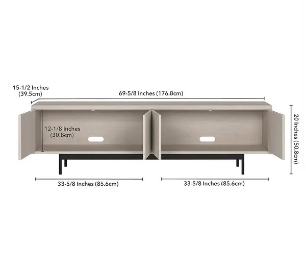 HUDSON&CANAL Whitman Rectangular Tv Stand For T V's Up To 75