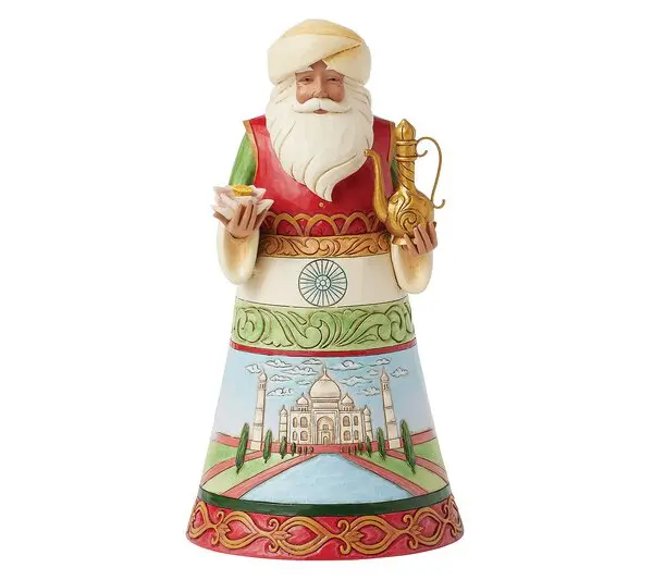 JIM SHORE Heartwood Creek Santa Around The World India 6.97in - One-color