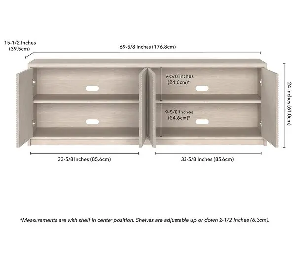 HUDSON&CANAL Renad Rectangular Tv Stand For Tv' S Up To 78