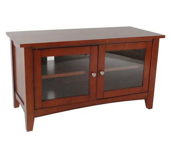 ALATERRE FURNITURE Shaker Cottage 36' Tv Stand Storage & Organizer Glass Cabinet - One-color