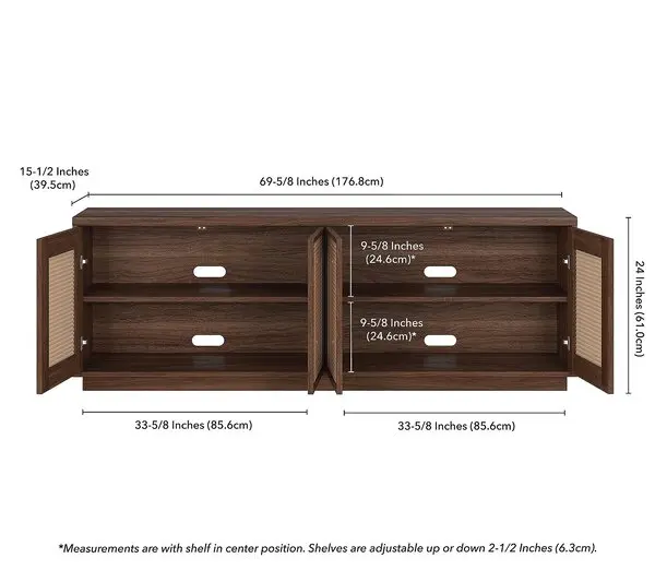 HUDSON&CANAL Pryce Rectangular Tv Stand For Tv' S Up To 78