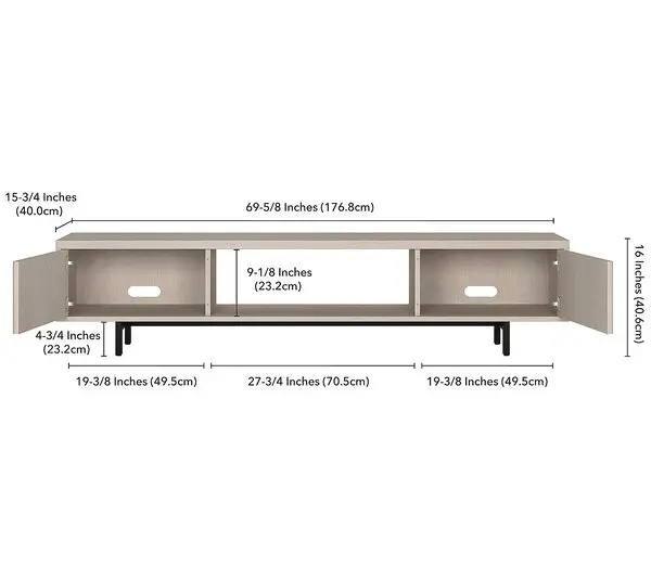 HUDSON&CANAL Lucien Rectangular Tv Stand For Tv 's Up To 78