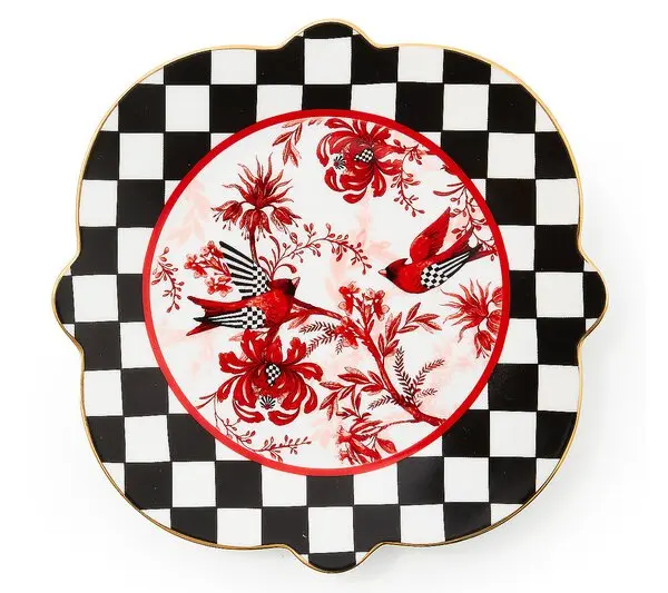 MACKENZIE-CHILDS Cardinal Toile Salad Plate - One-color
