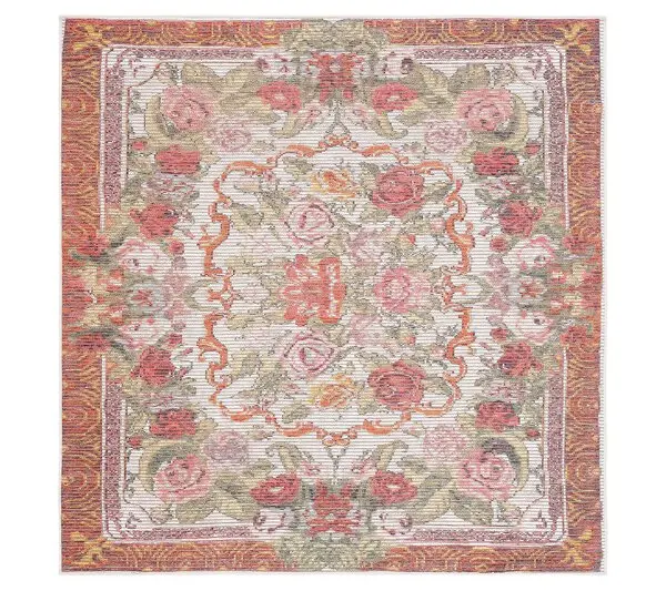 SAFAVIEH Rosevine Washable 6'-7' X 6'-7' Square Rug - One-color