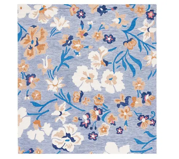 SAFAVIEH Blue Garden Hand Tufted Wool 8' X 10' Ug - One-color