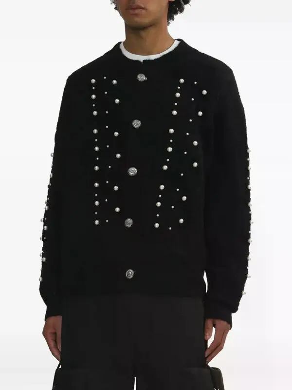A BATHING APE Embellished Cable-knit Cardigan
