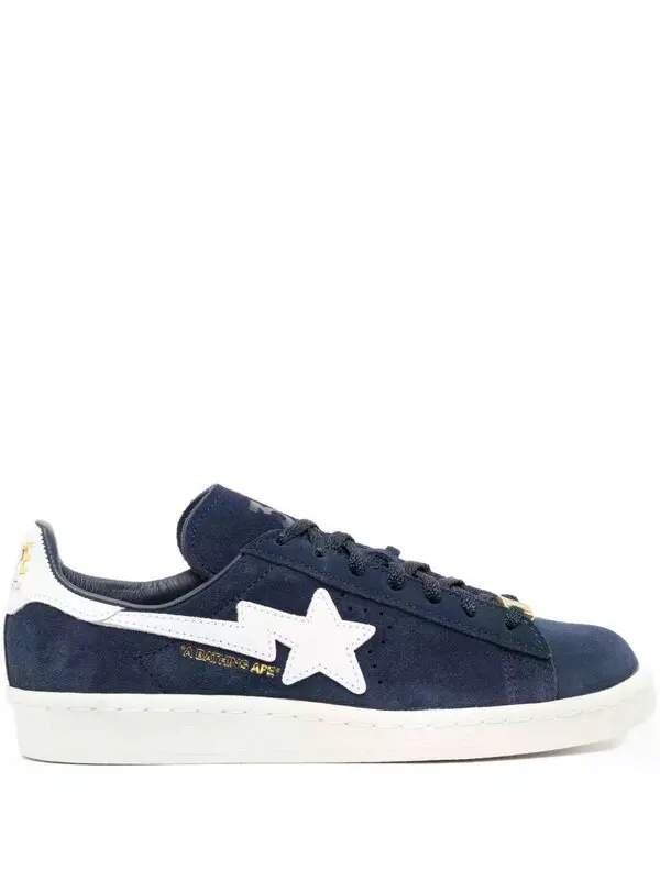 A BATHING APE Star-patch Suede Trainers - Blue