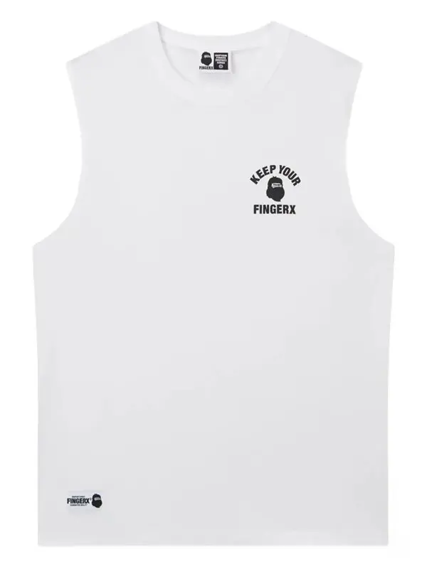 FINGERCROXX Graphic-print Sleeveless Vest - White