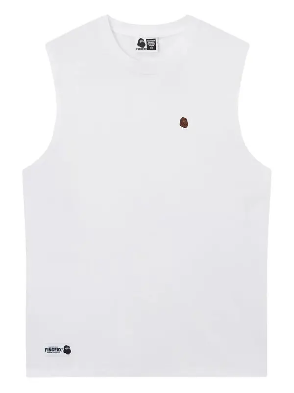 FINGERCROXX Embroidered-logo Sleeveless Vest - White