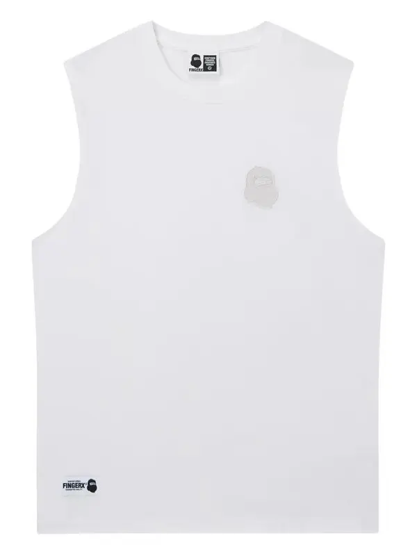 FINGERCROXX Embroidered Sleeveless Vest - White