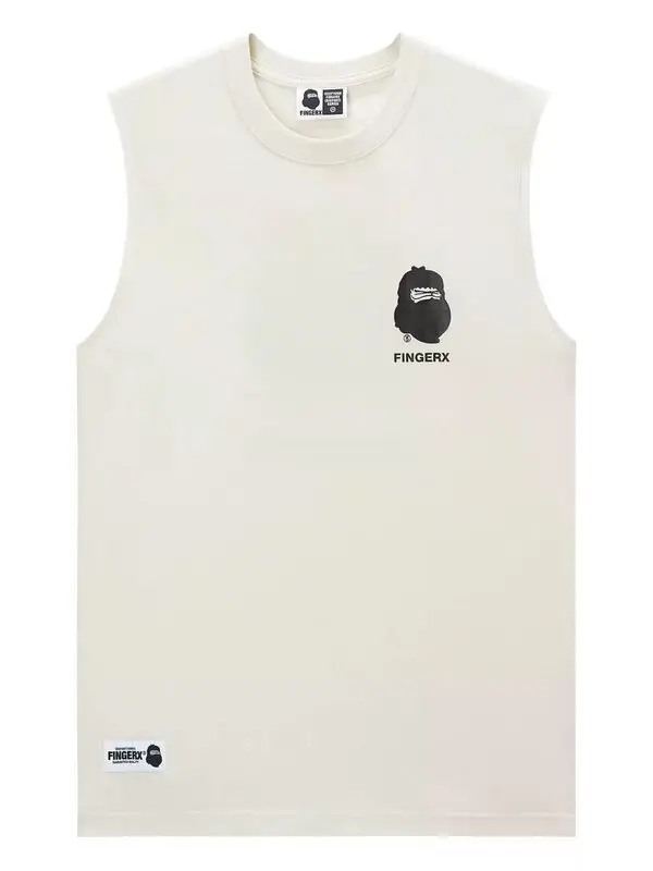 FINGERCROXX Graphic-print Cotton Vest - Neutrals