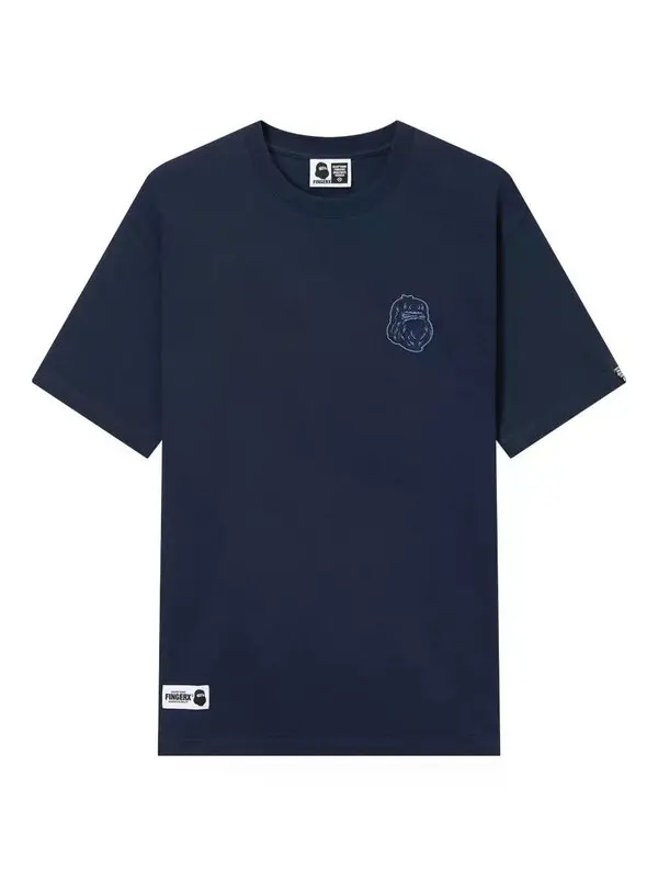 FINGERCROXX Embroidered-detail T-shirt - Blue