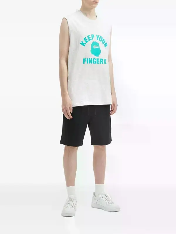 FINGERCROXX Graphic-print Sleeveless Vest - Grey