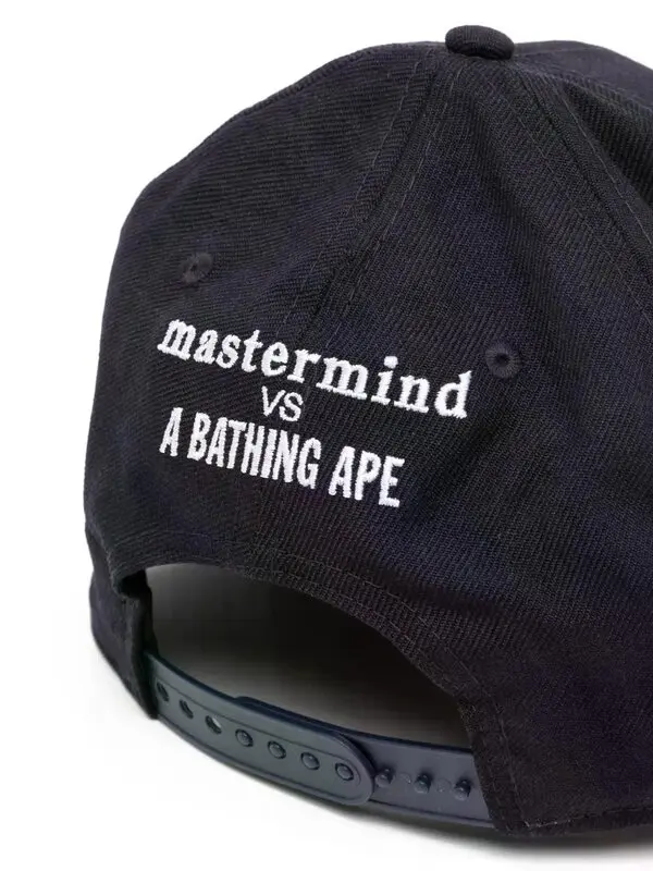 a bathing ape x mastermind キャップ Mastermind World X A Bathing Ape Embroidered Cap - Black