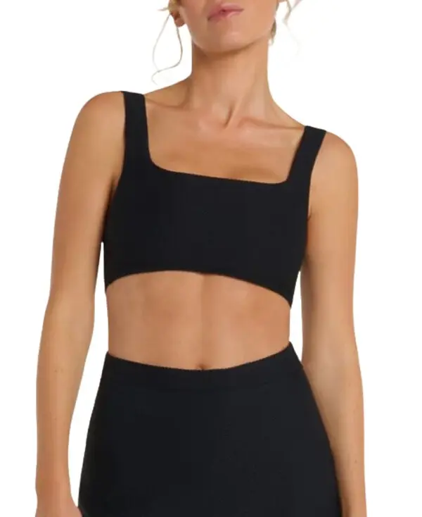 HERMOZA Maggie Squareneck Bikini Top - Black