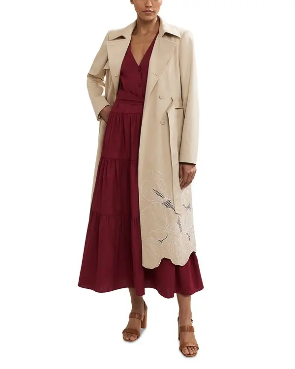 PHASE EIGHT Elm Cutwork Trench Coat