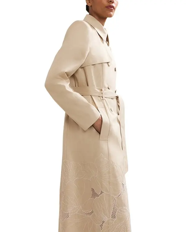 PHASE EIGHT Elm Cutwork Trench Coat