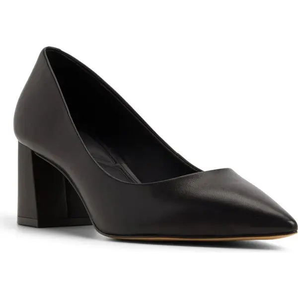 Aldo Pointed Toe Block Heel Pumps - Black