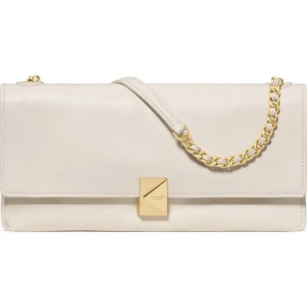 Kate Spade New York Fine Grain Leather Convertible Chain Shoulder Bag - Cashew Milk